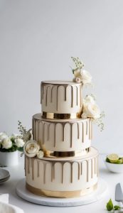 29 Metallic Drip Cake Decorating Ideas for a Dessert That Shines