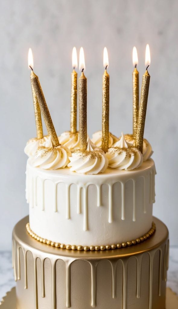 29 Metallic Drip Cake Decorating Ideas for a Dessert That Shines