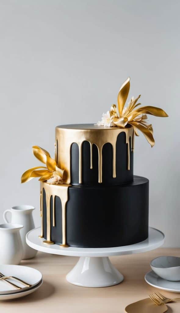 29 Metallic Drip Cake Decorating Ideas for a Dessert That Shines