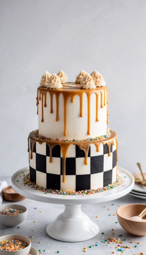 26 Checkerboard Cake Decorating Ideas That Are Fun and Bold!