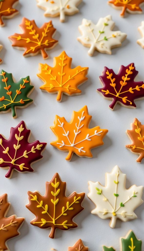 26 Leaf Sugar Cookie Decorating Ideas for Festive Fall Gatherings