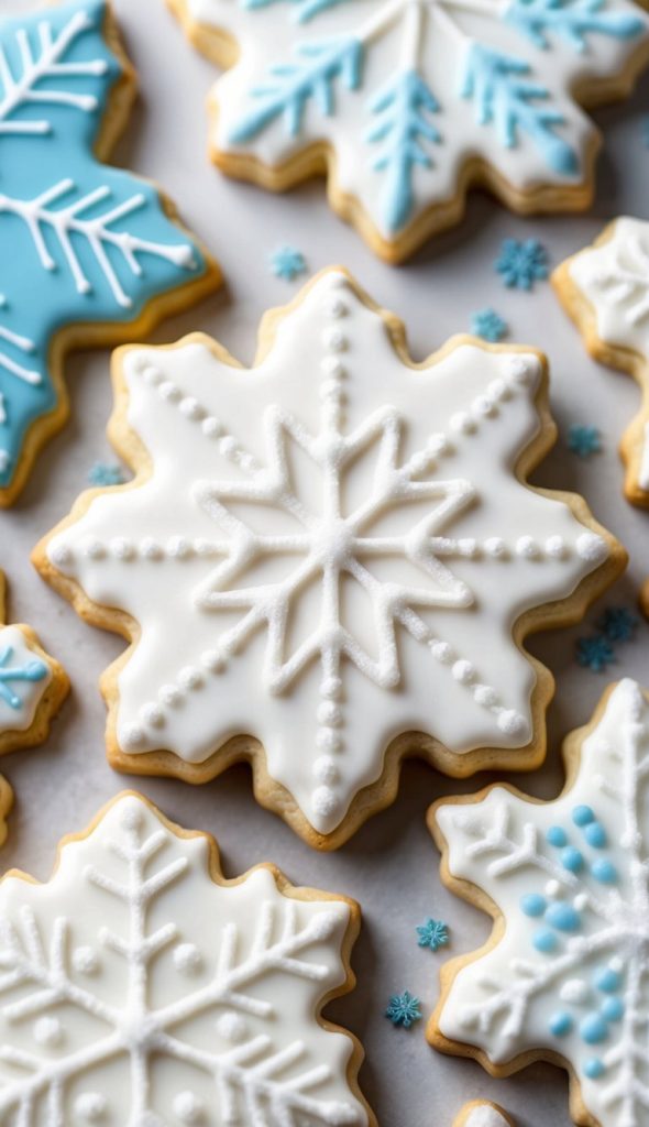 24 Snowflake Sugar Cookie Decorating Ideas for Your Winter Treats