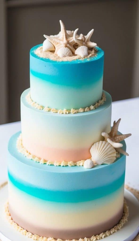 24 Beach Cake Decorating Ideas for Coastal-Themed Celebrations