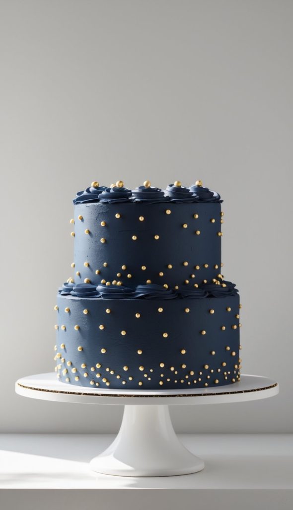 20 Navy Blue and Gold Cake Decorating Ideas That Exude Luxury