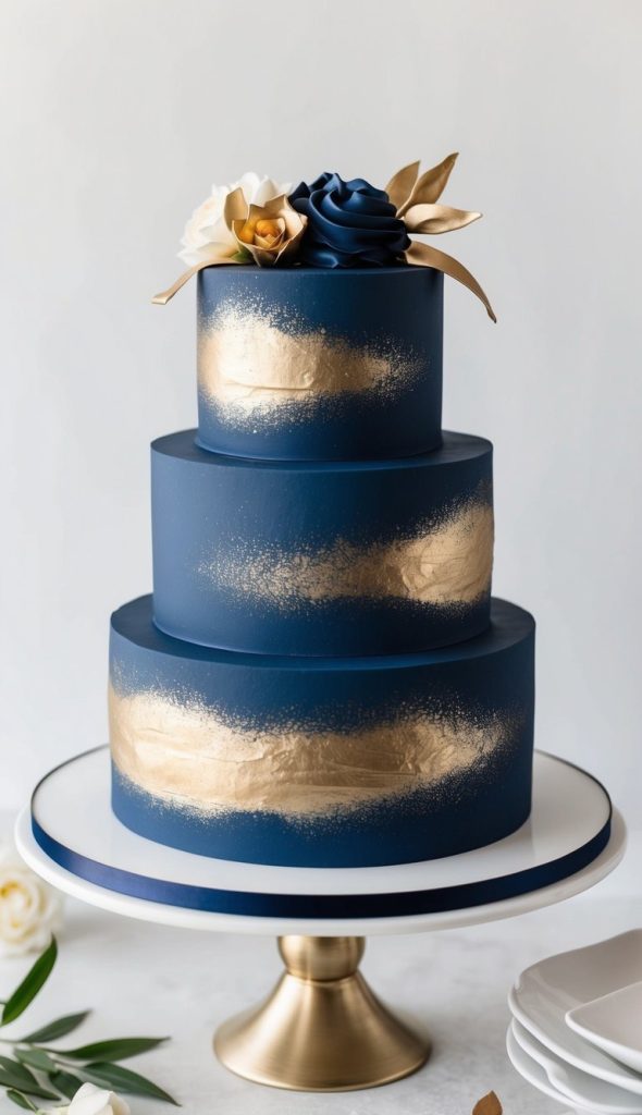 20 Navy Blue and Gold Cake Decorating Ideas That Exude Luxury