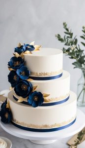 20 Navy Blue and Gold Cake Decorating Ideas That Exude Luxury
